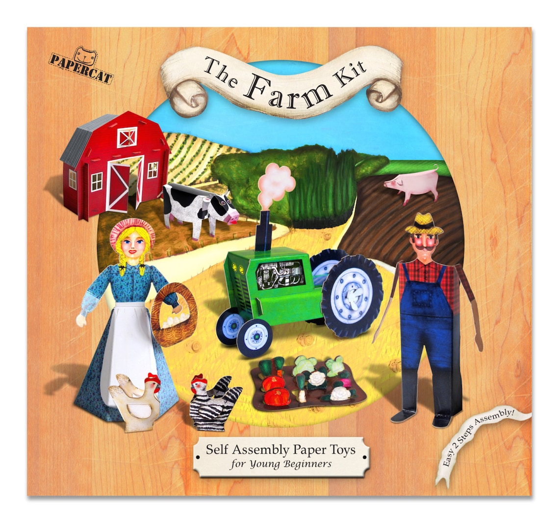Farm Animals Paper Craft Animals Farm Building Kit Gift for - Etsy