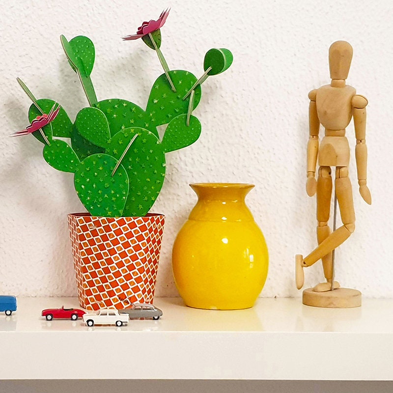 Cactus Craft Kit, Cardboard Plant, DIY Cactus Kit, Prickly Pear Cactus ...