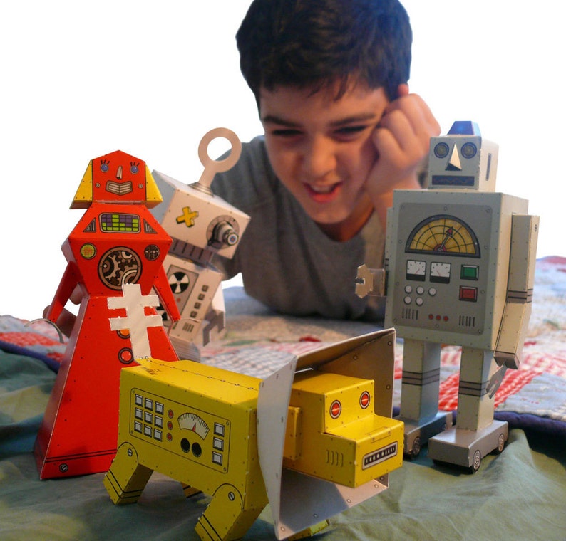 Robots Craft Kit Paper Toys Child Activity Book DIY Robots - Etsy