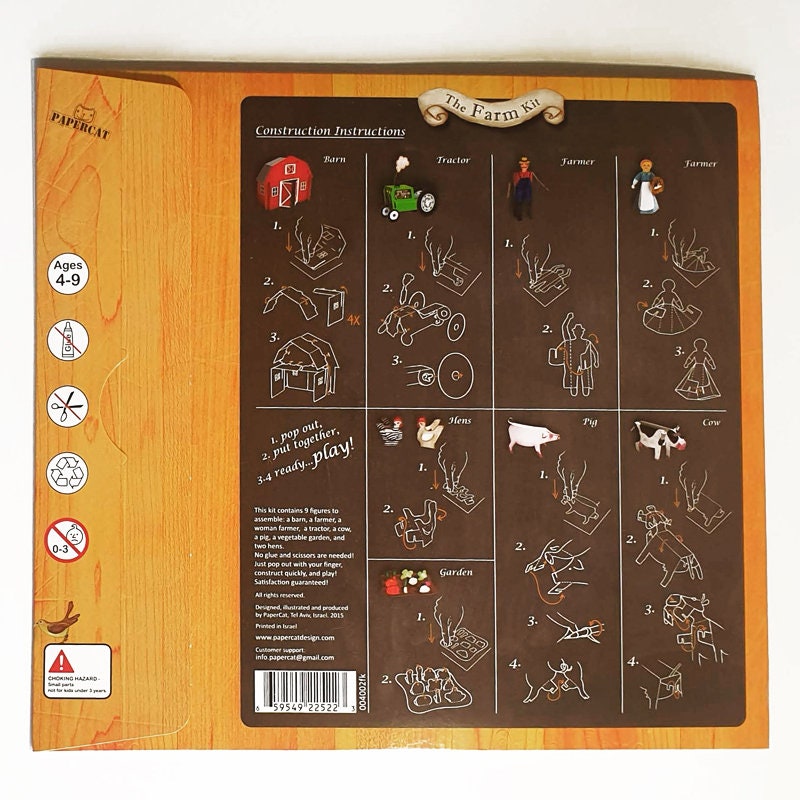 Farm Animals Paper Craft Animals Farm Building Kit Gift for - Etsy