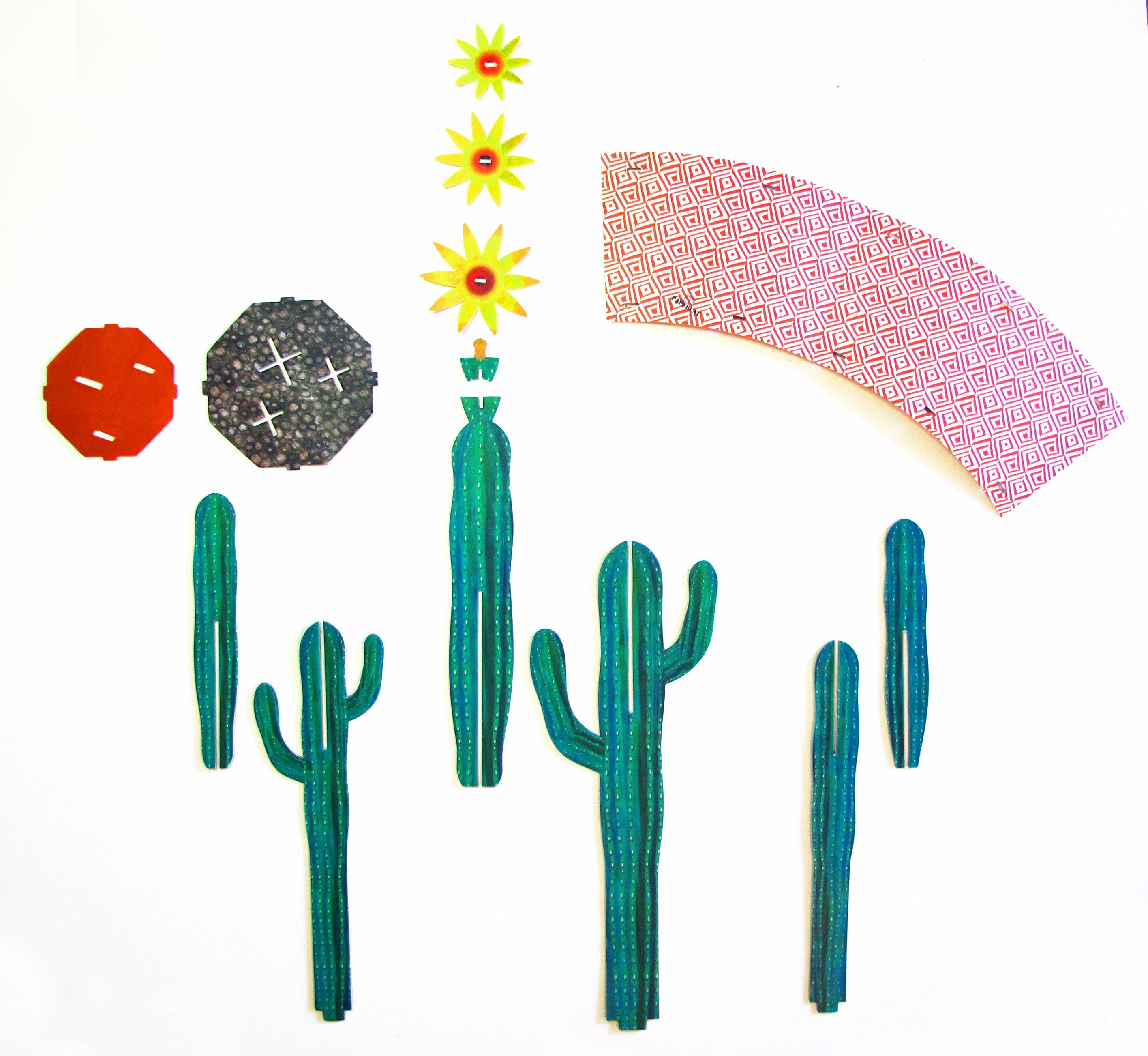 Cactus Craft Kit, Cardboard Plant, DIY Cactus Kit, Blue Myrtle Cactus ...