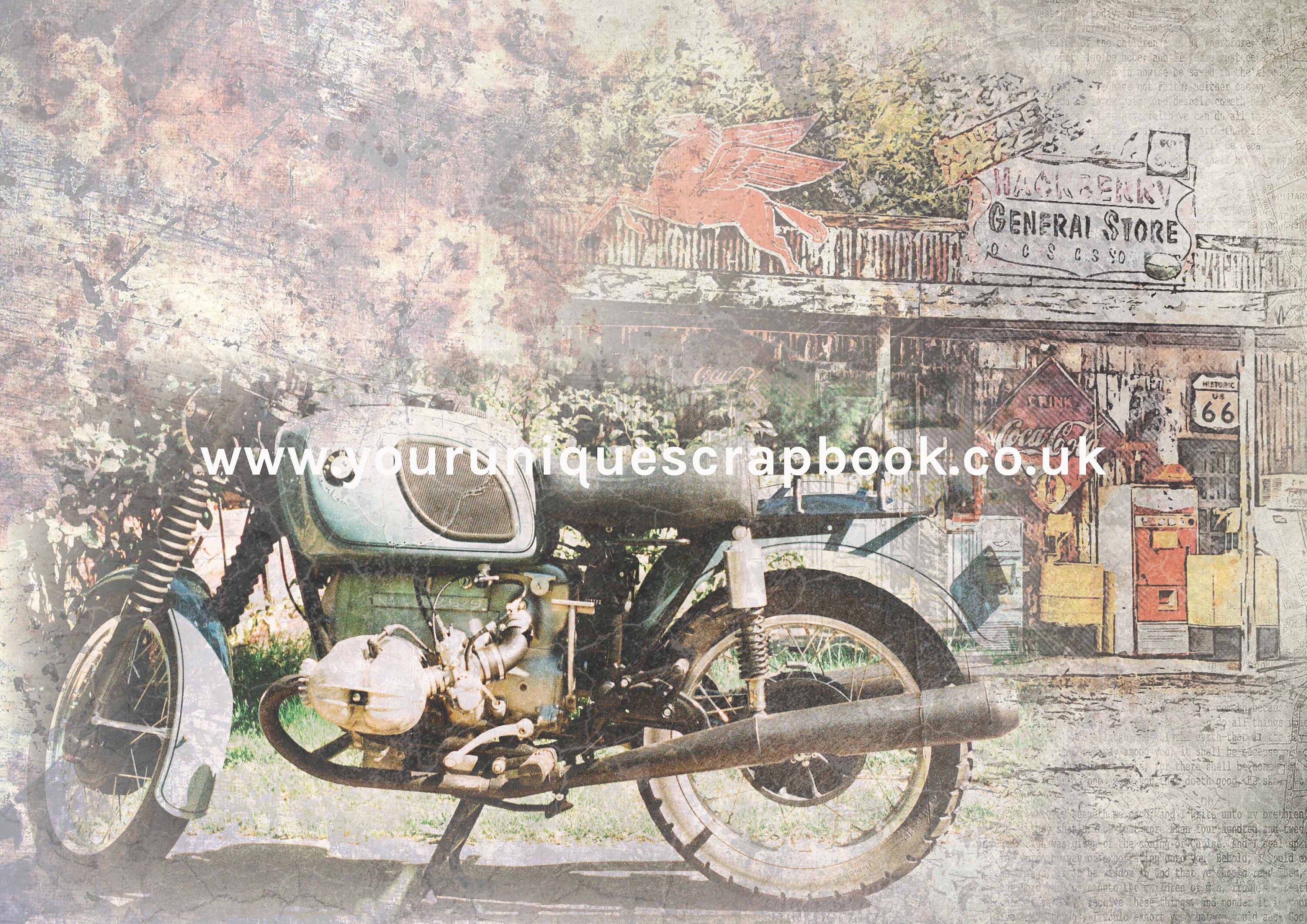 Vintage Bike Themed BUNDLE 12 Digital Papers, 48 Gift Tags and 6 ...