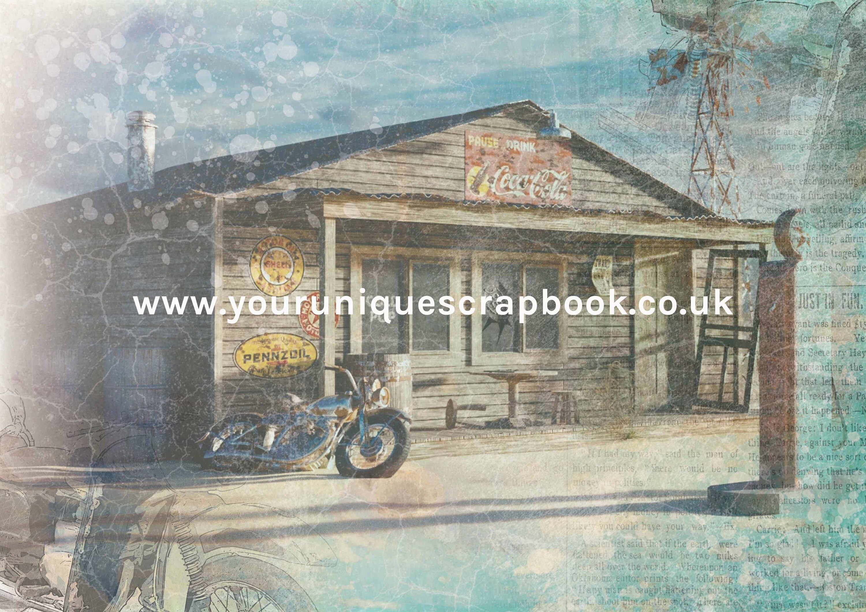 Vintage Bike - 12 Themed Digital Paper Downloads - Rustic Grunge Theme ...