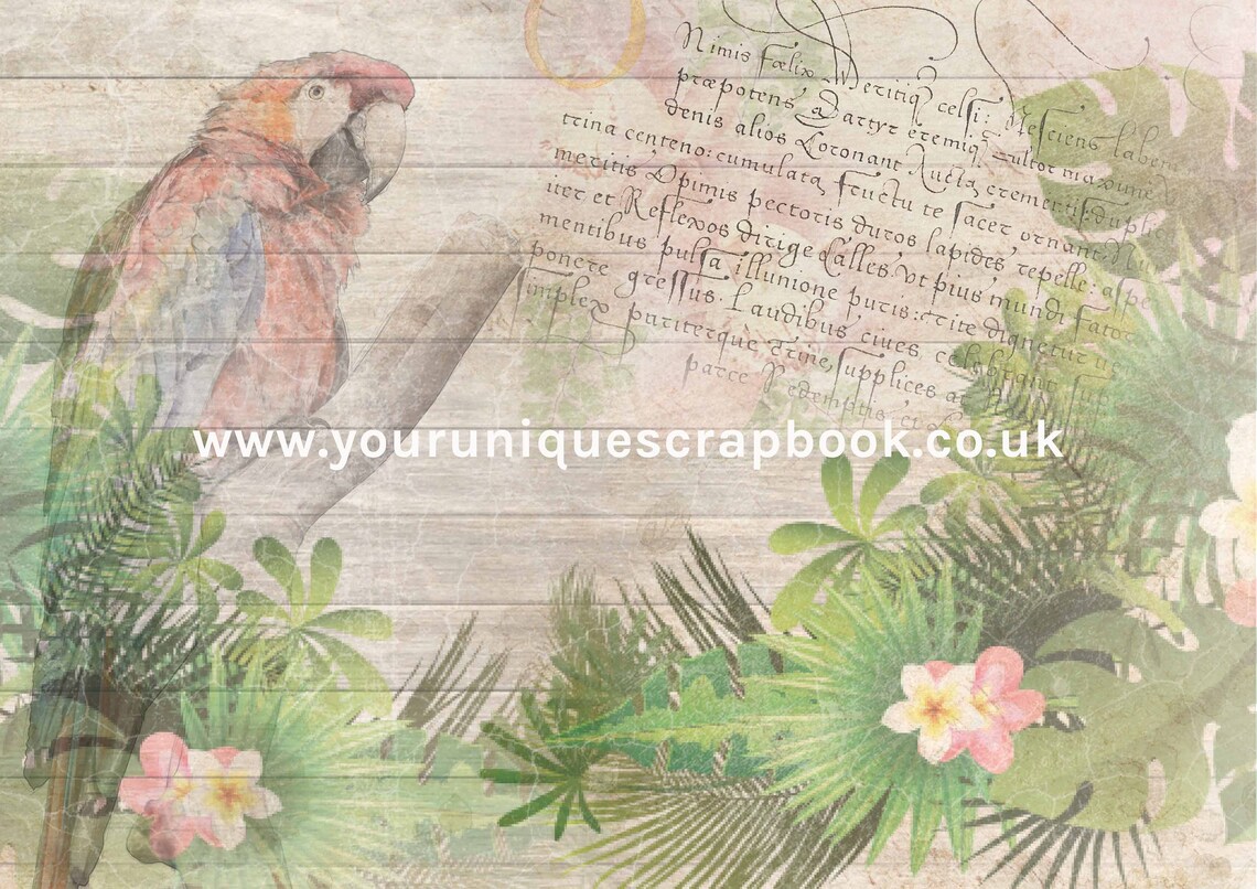 Tropical 12 Digital Paper Downloads Scrapbooking Journal - Etsy