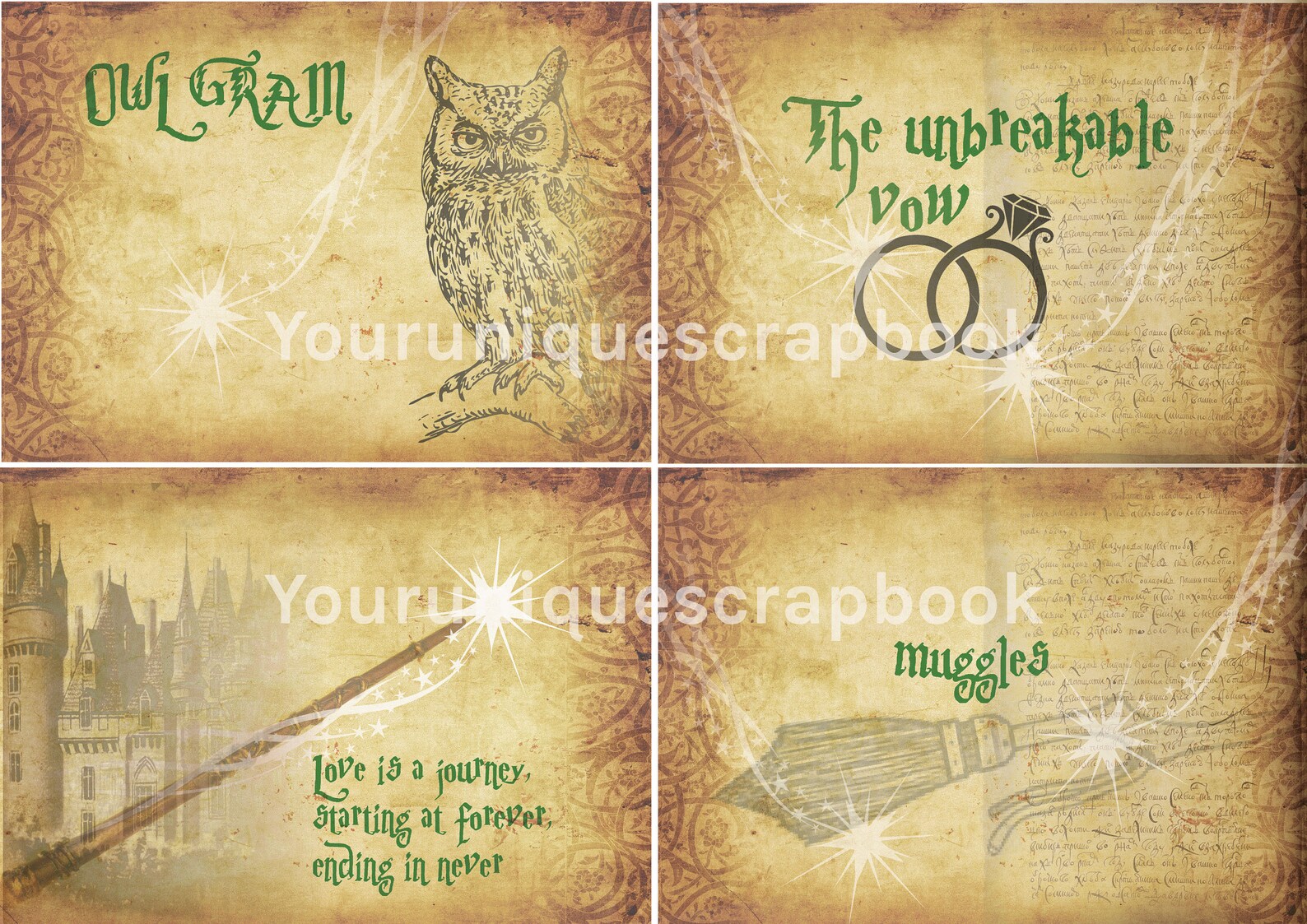 Wizard Themed Scrapbooking Journal Paper Digital Download - Etsy UK