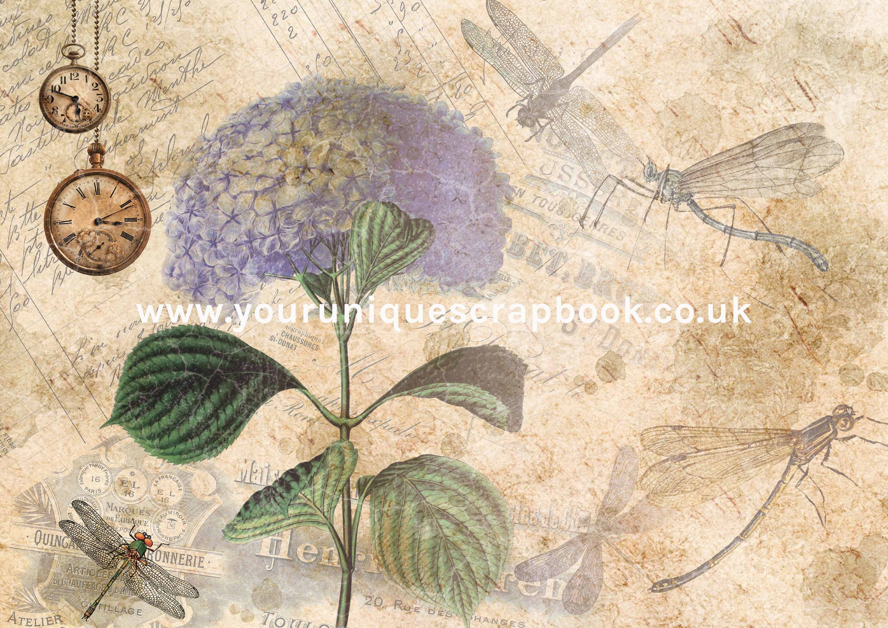 Dragonfly Themed Paper 8 Digital Sheets Scrapbooking Digital Paper ...