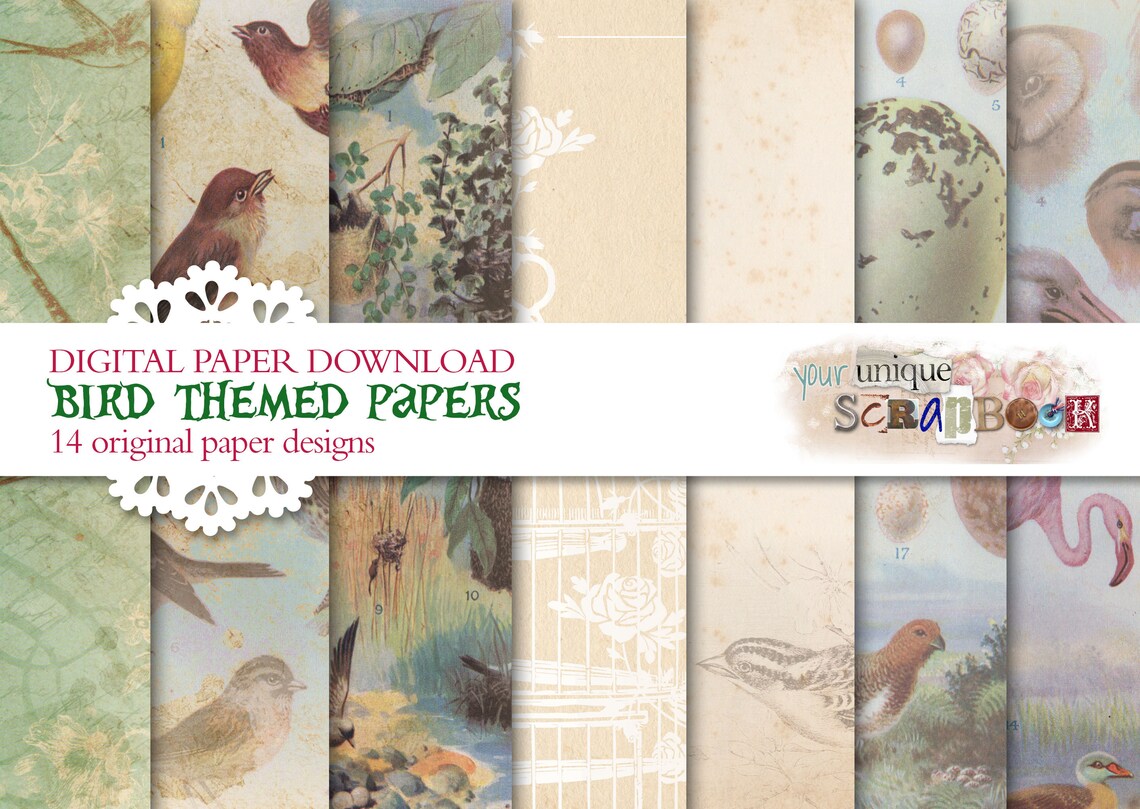 Bird Themed Paper 10 Sheets Scrapbooking Journal Paper - Etsy