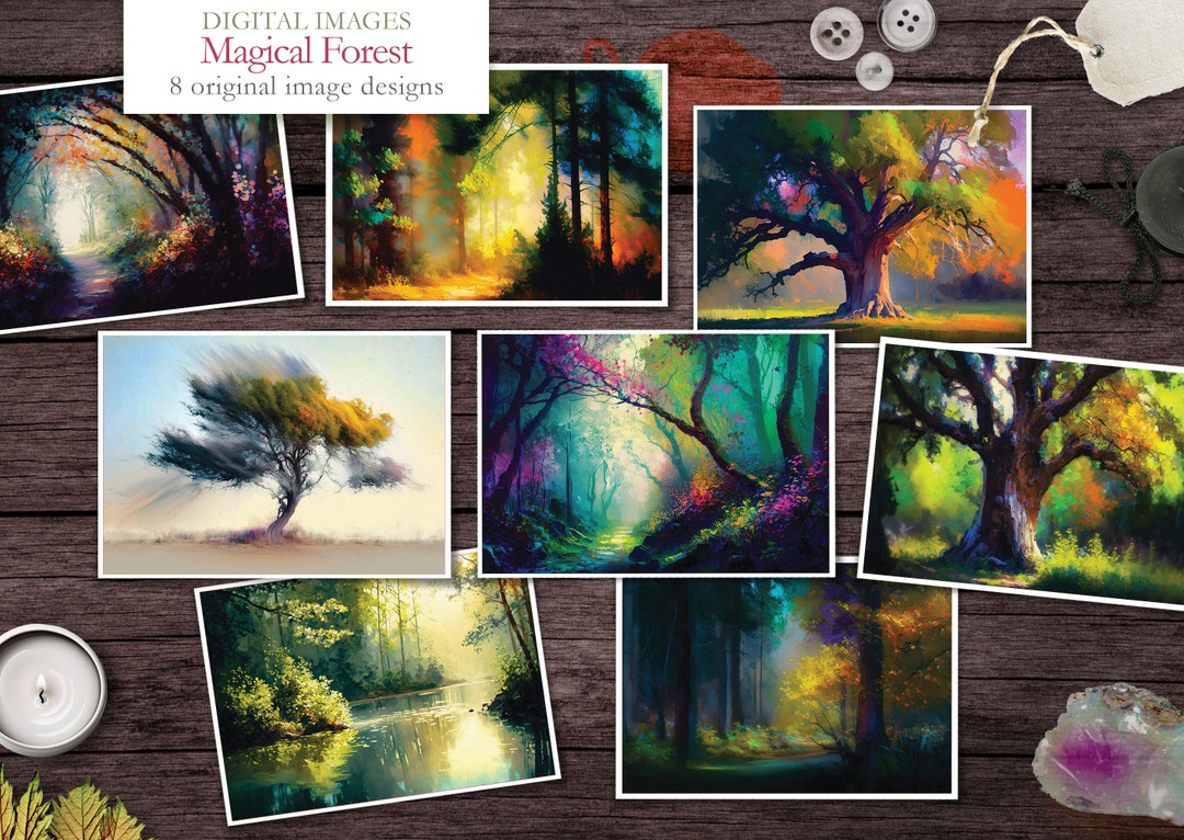 Magical Forest - 8 Themed Images - Digital Download Images - Clip Art ...