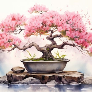 The Art of Bonsai - 14 Themed Digital Paper - Bonsai Tree ...