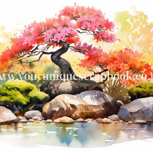 The Art of Bonsai - 14 Themed Digital Paper - Bonsai Tree ...