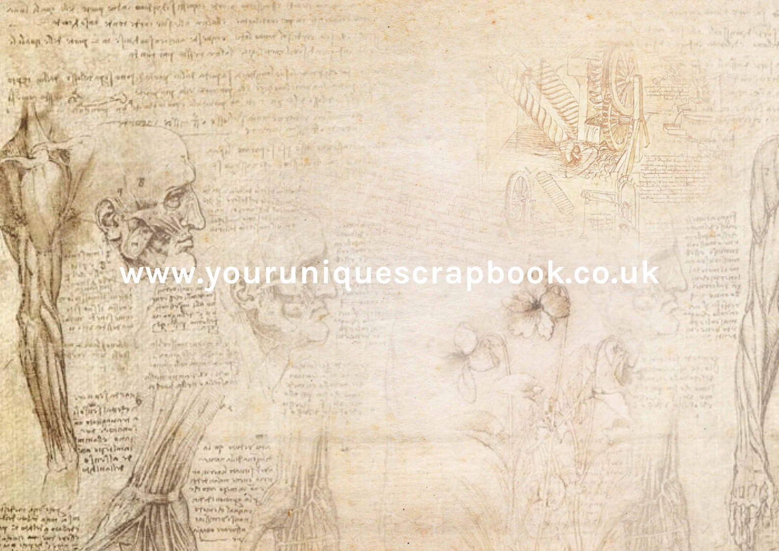 Leonardo Da Vinci - 10 Themed Papers - Scrapbooking Journal Paper ...