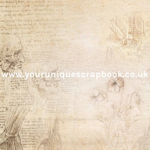 Leonardo Da Vinci - 10 Themed Papers - Scrapbooking Journal Paper ...