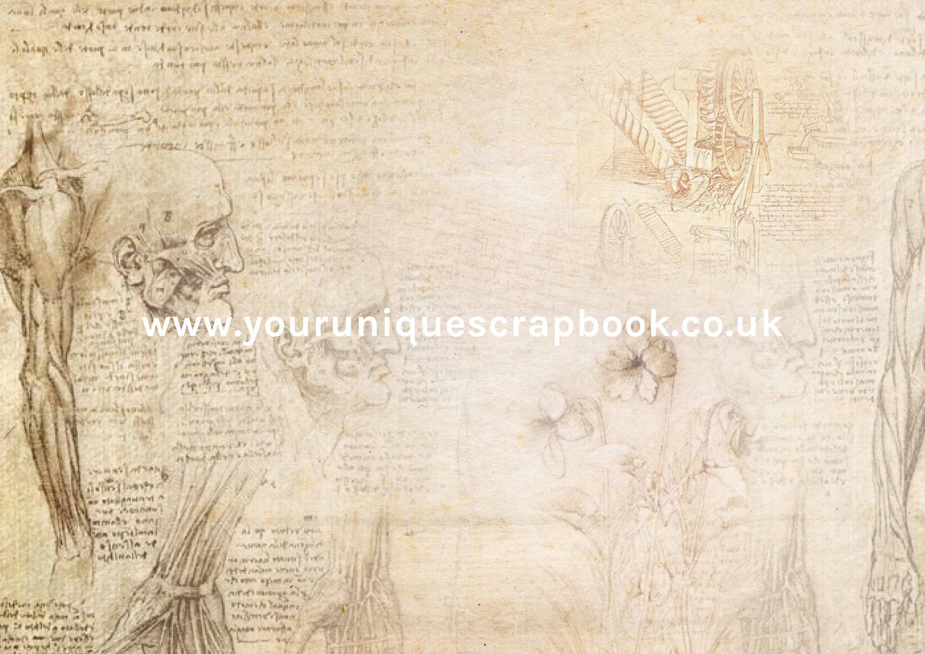 Leonardo Da Vinci - 10 Themed Papers - Scrapbooking Journal Paper ...