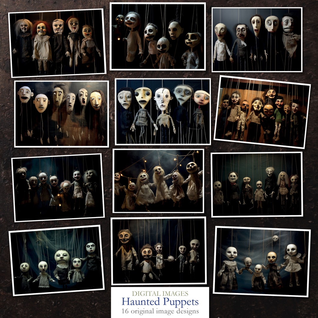 Haunted Puppets - 16 Themed Images - Scrapbooking - Digital Download ...