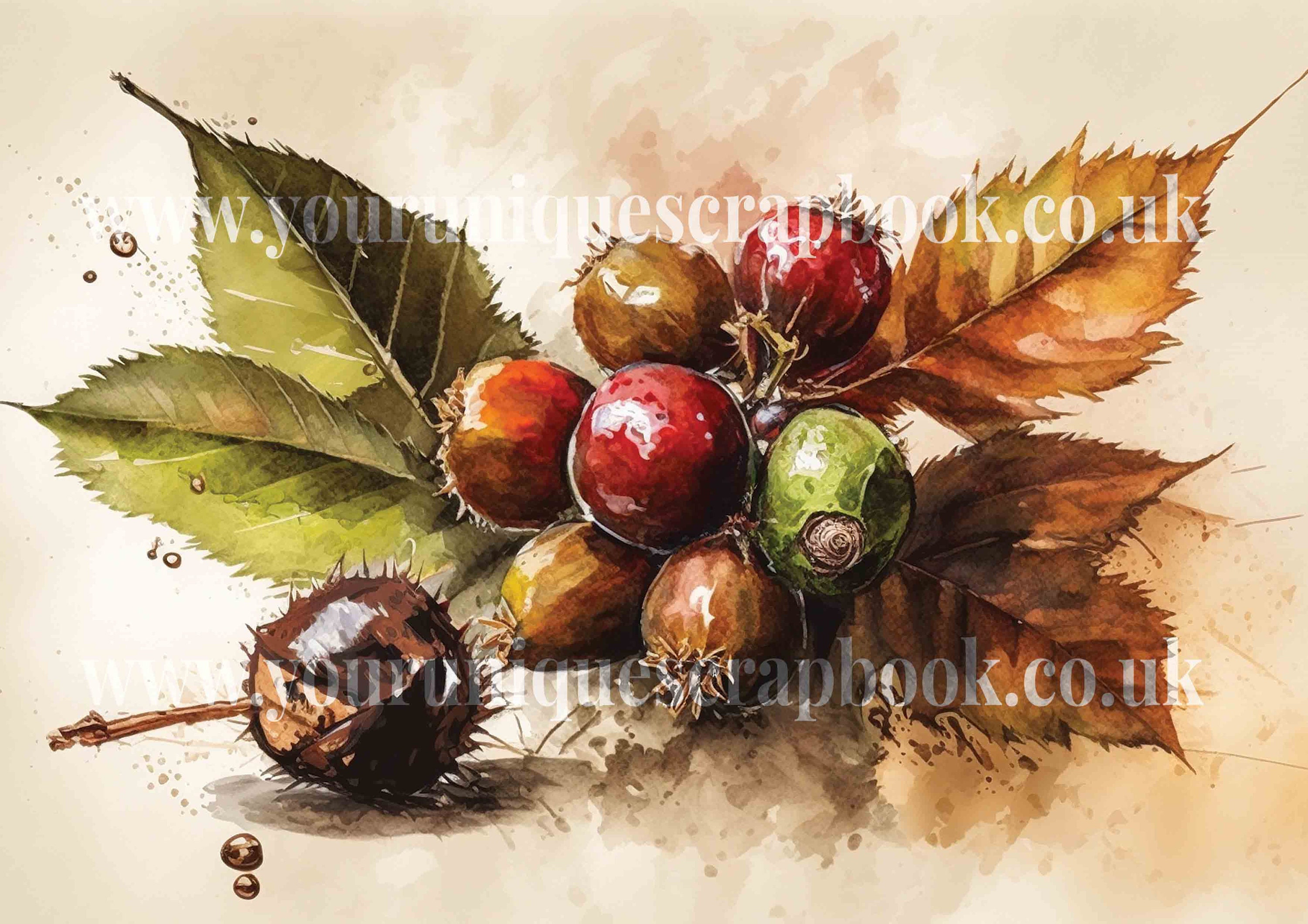 8 Autumn Leaves Themed Images Digital Download Images Scrapbooking ...