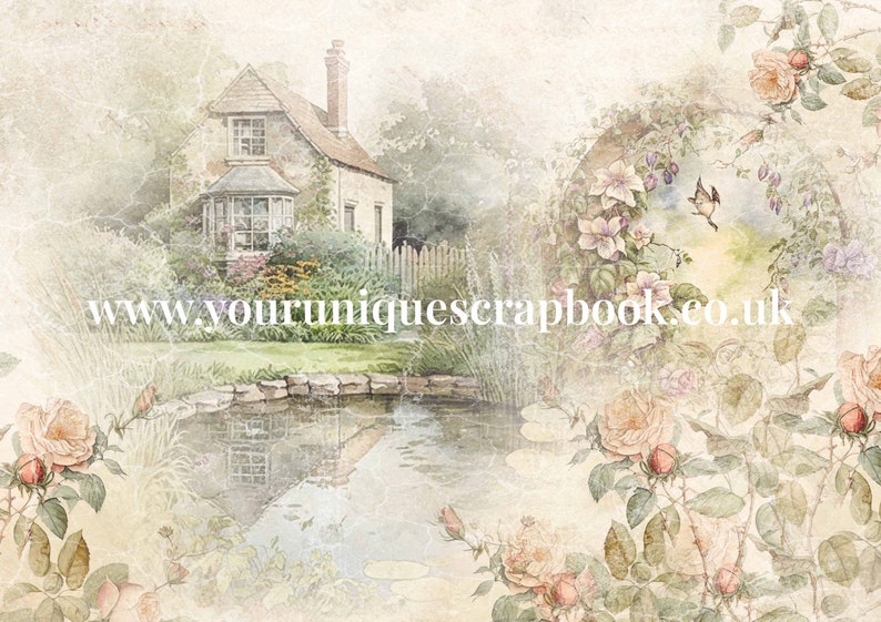 English Cottage Gardens 8 Themed Papers Digital Download Paper ...