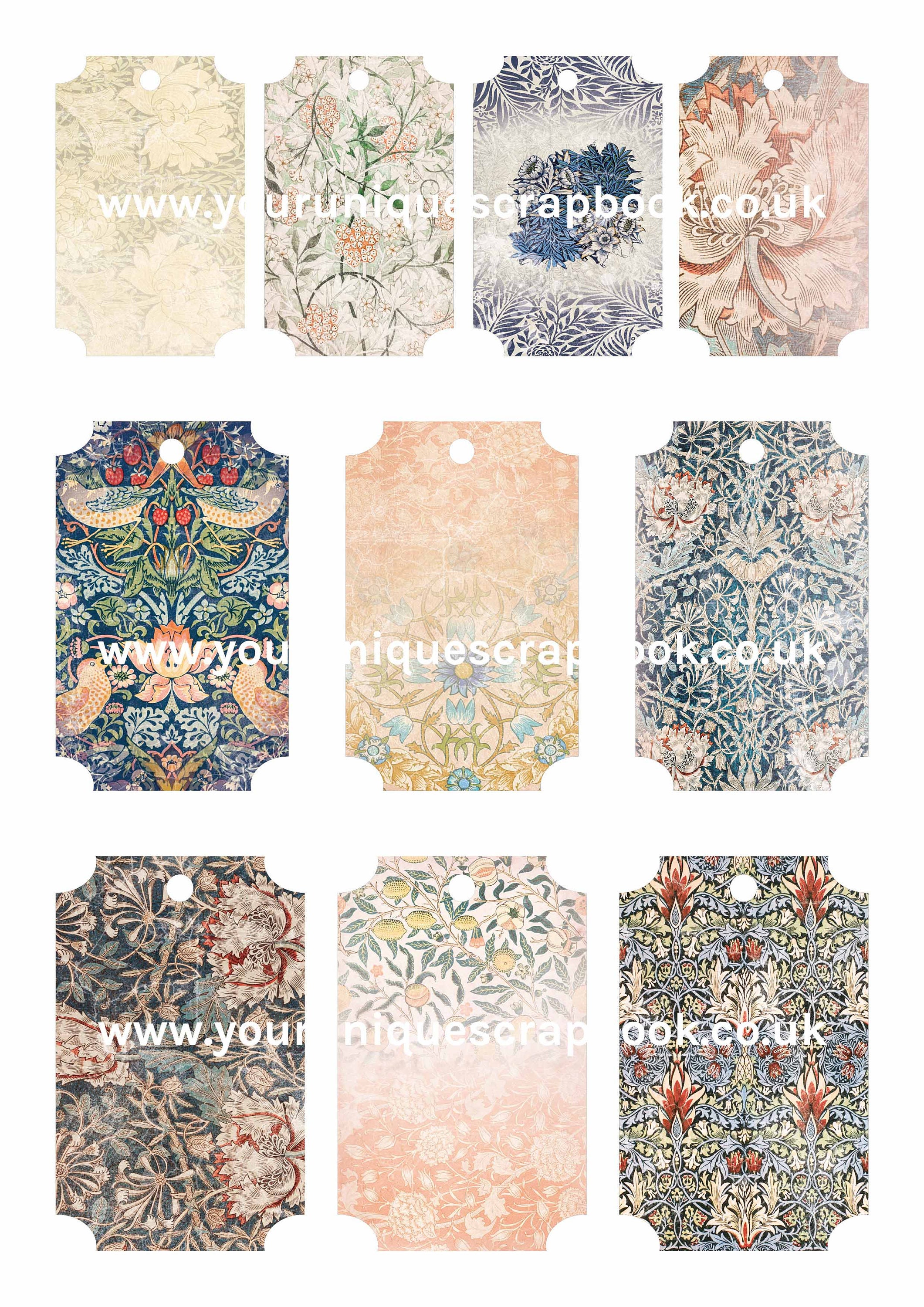 William Morris Themed Gift Tags and Envelopes 48 Tags & 6 - Etsy