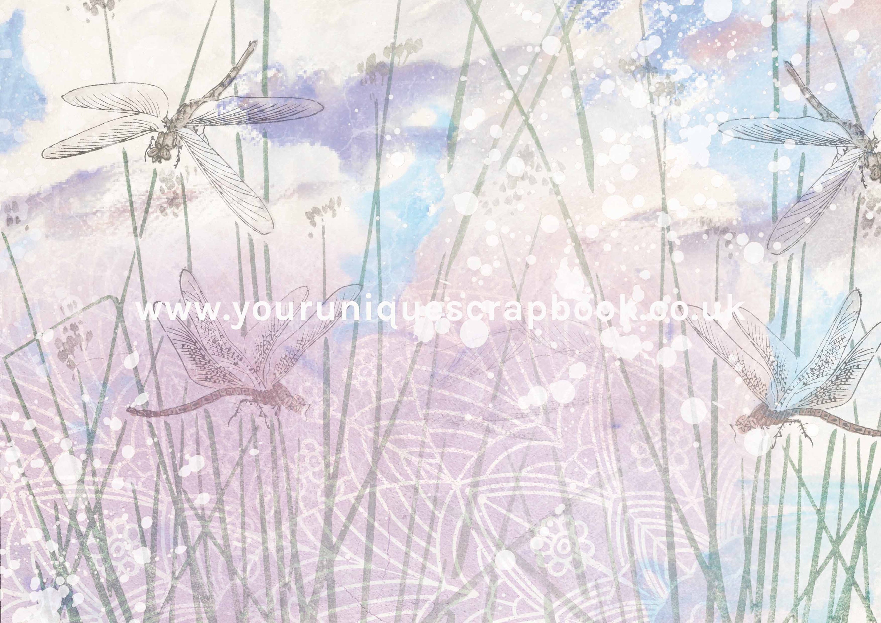 Dragonfly Themed Paper 8 Digital Sheets Scrapbooking Digital Paper ...