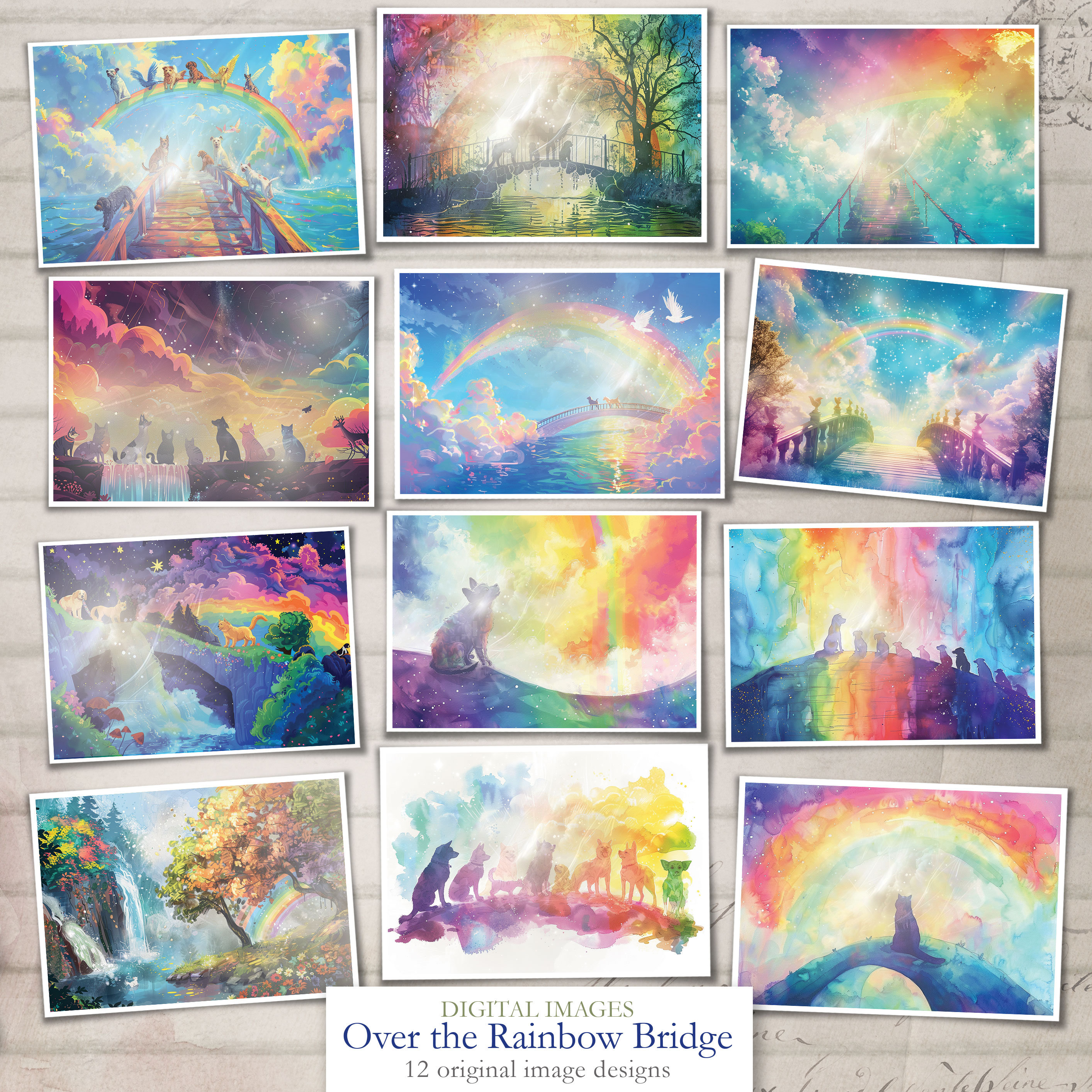 12 Over the Rainbow Bridge Digital Images - Clip Art - Scrapbooking ...
