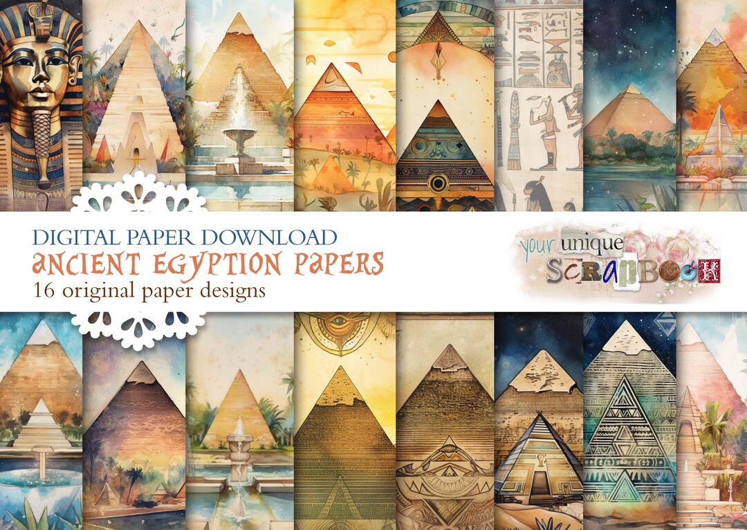 Ancient Egyptian - 16 Themed Digital Papers - Scrapbooking Journal ...