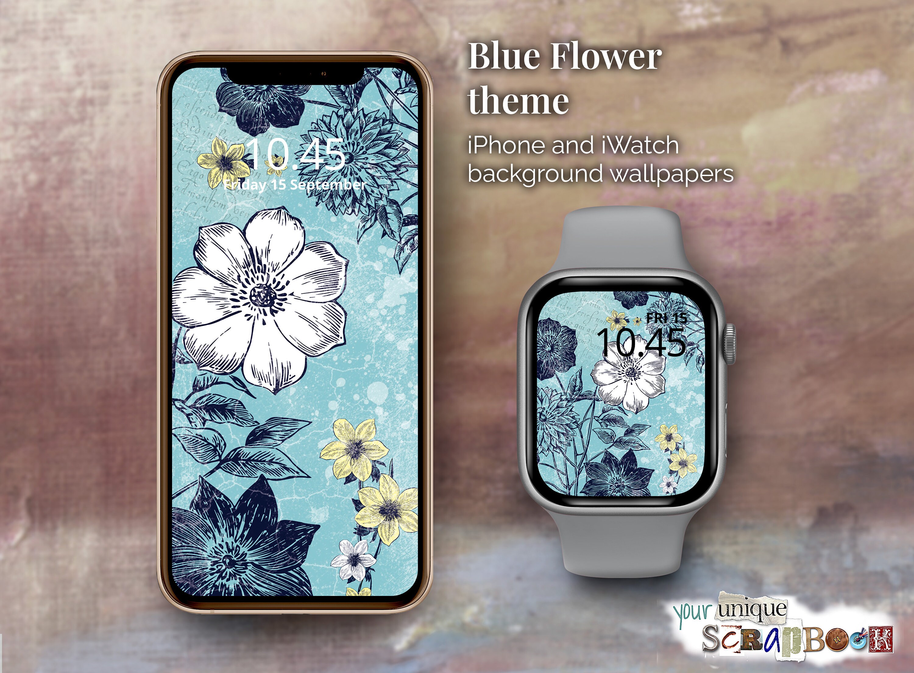 Apple Watch Face – Blue Flower Theme Wallpaper - Iwatch Wallpaper ...