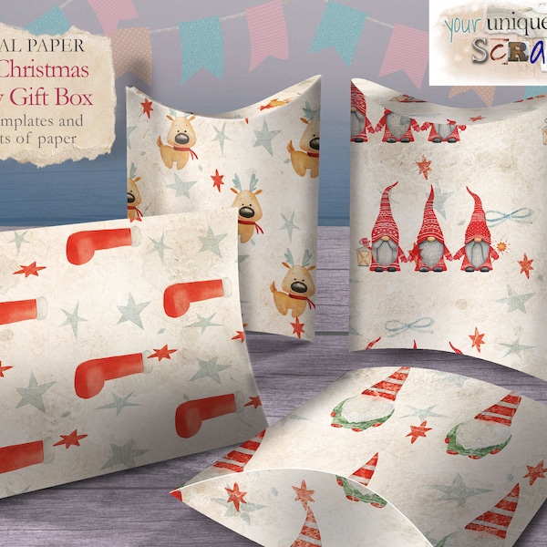 Christmas Pillow Box Svg - Etsy