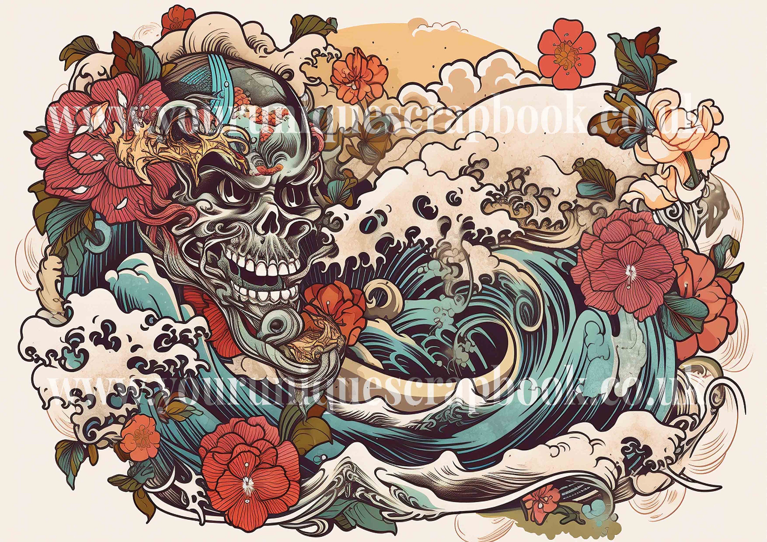 Japanese Tattoo 8 Themed Images Digital Download Images Digital ...