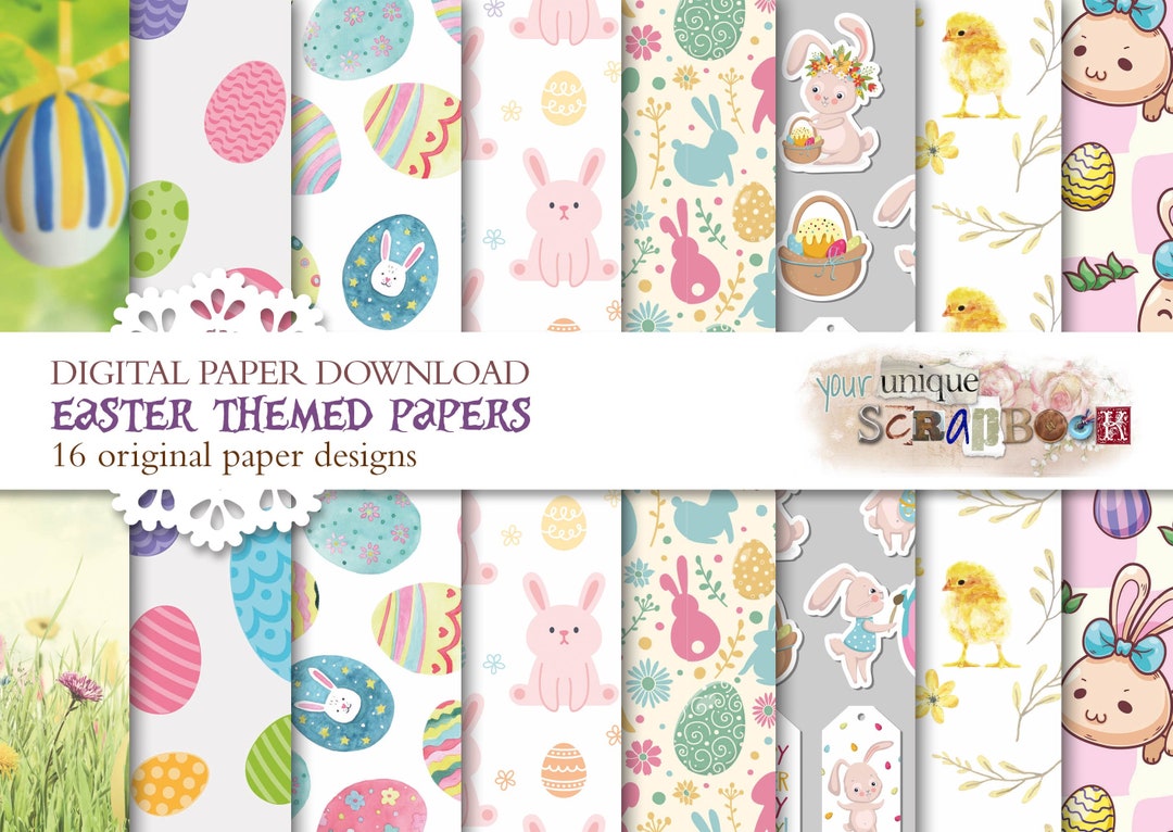 Easter 2 - 16 Themed Digital Papers - Scrapbooking Journal Paper ...