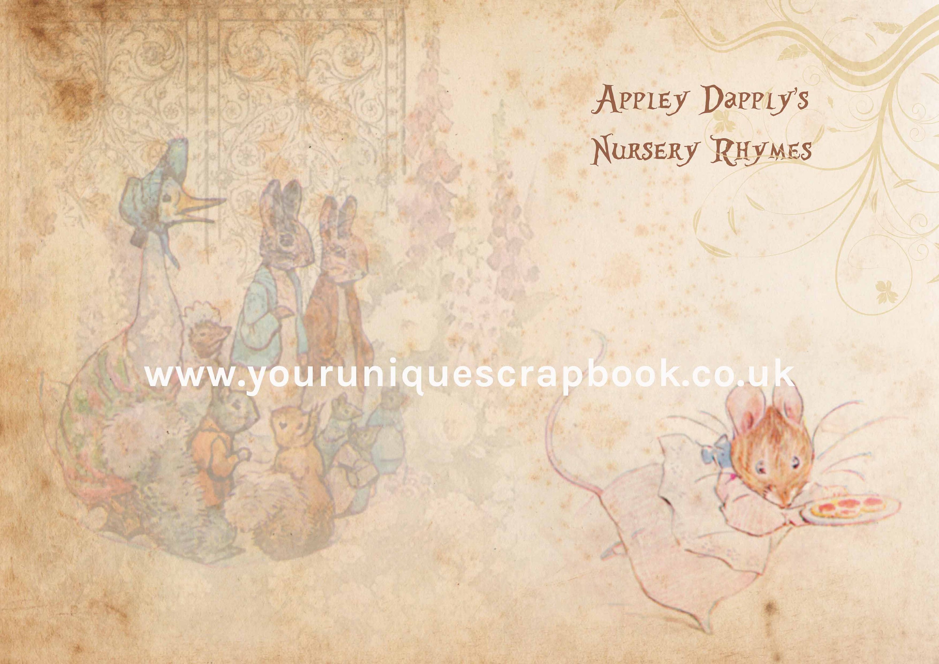 Beatrix Potter - 8 Digital Papers - Appley Dapply's Nursery Rhymes ...