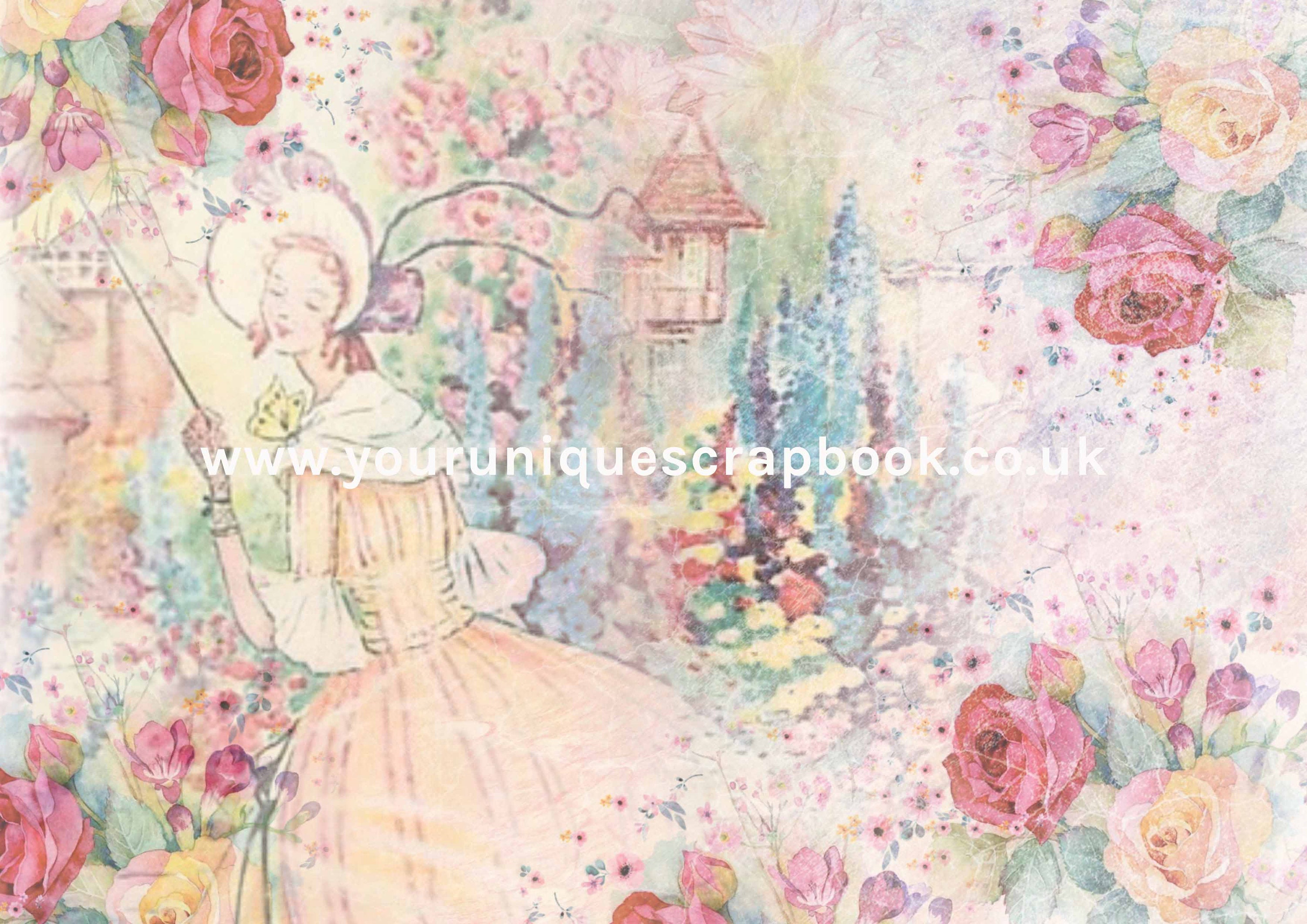 Garden Theme - 12 Digital Paper - Vintage Paper Theme - Scrapbooking ...