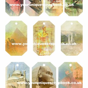 Egypt Themed Gift Tags and Envelopes - 48 Tags and 6 Envelopes ...