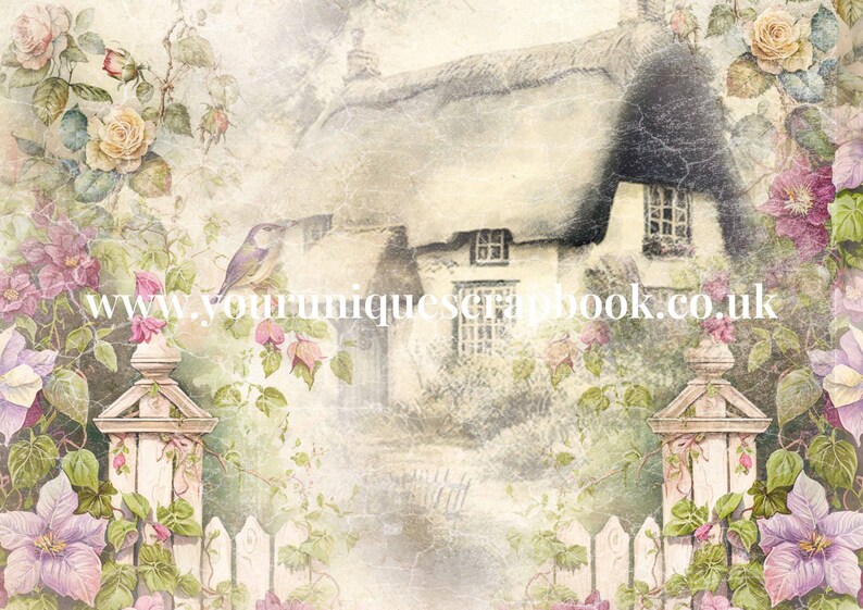 English Cottage Gardens 8 Themed Papers Digital Download Paper ...