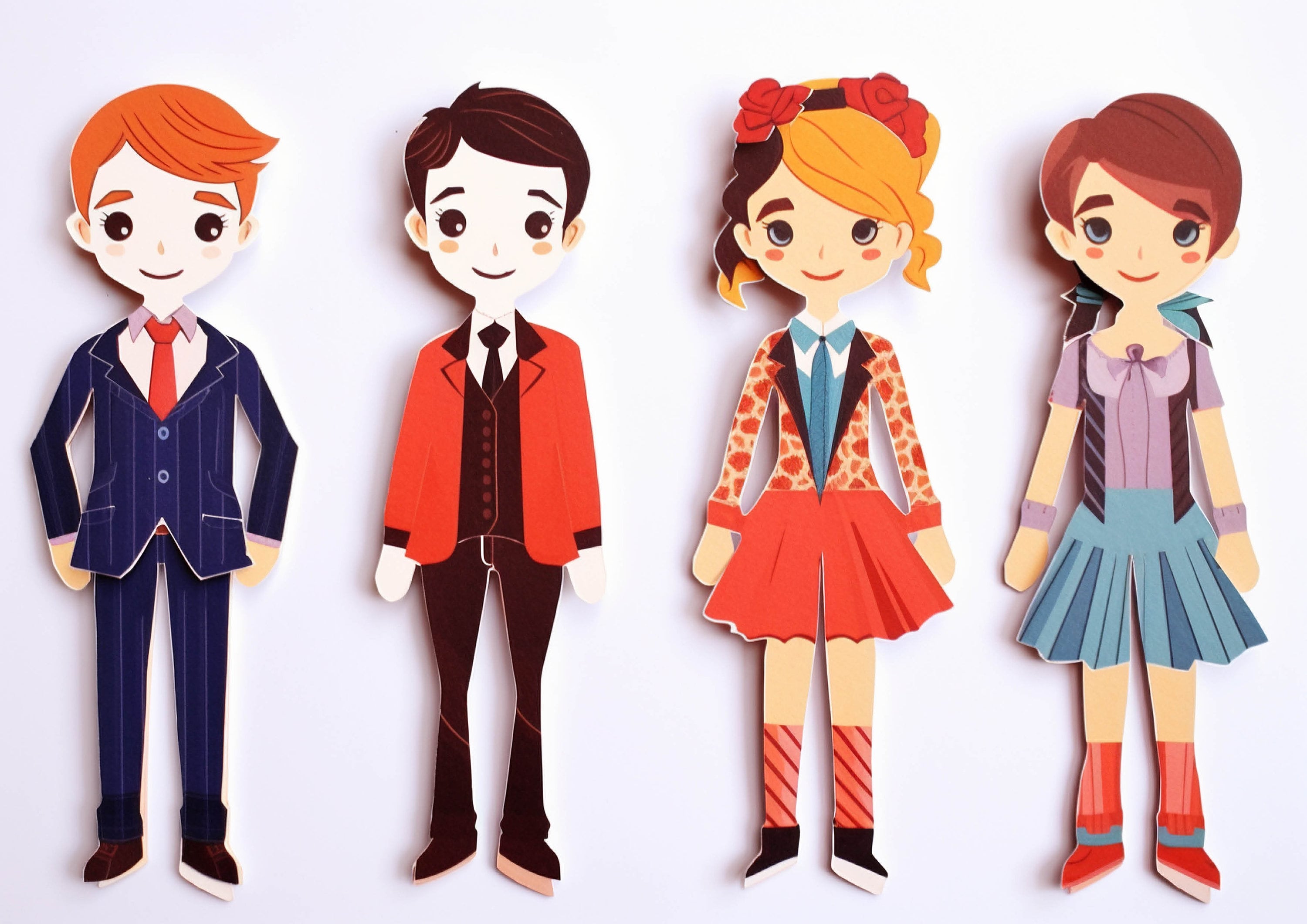 Cut Out Dolls Clipart Scrapbooking Paper Digital Download - Etsy