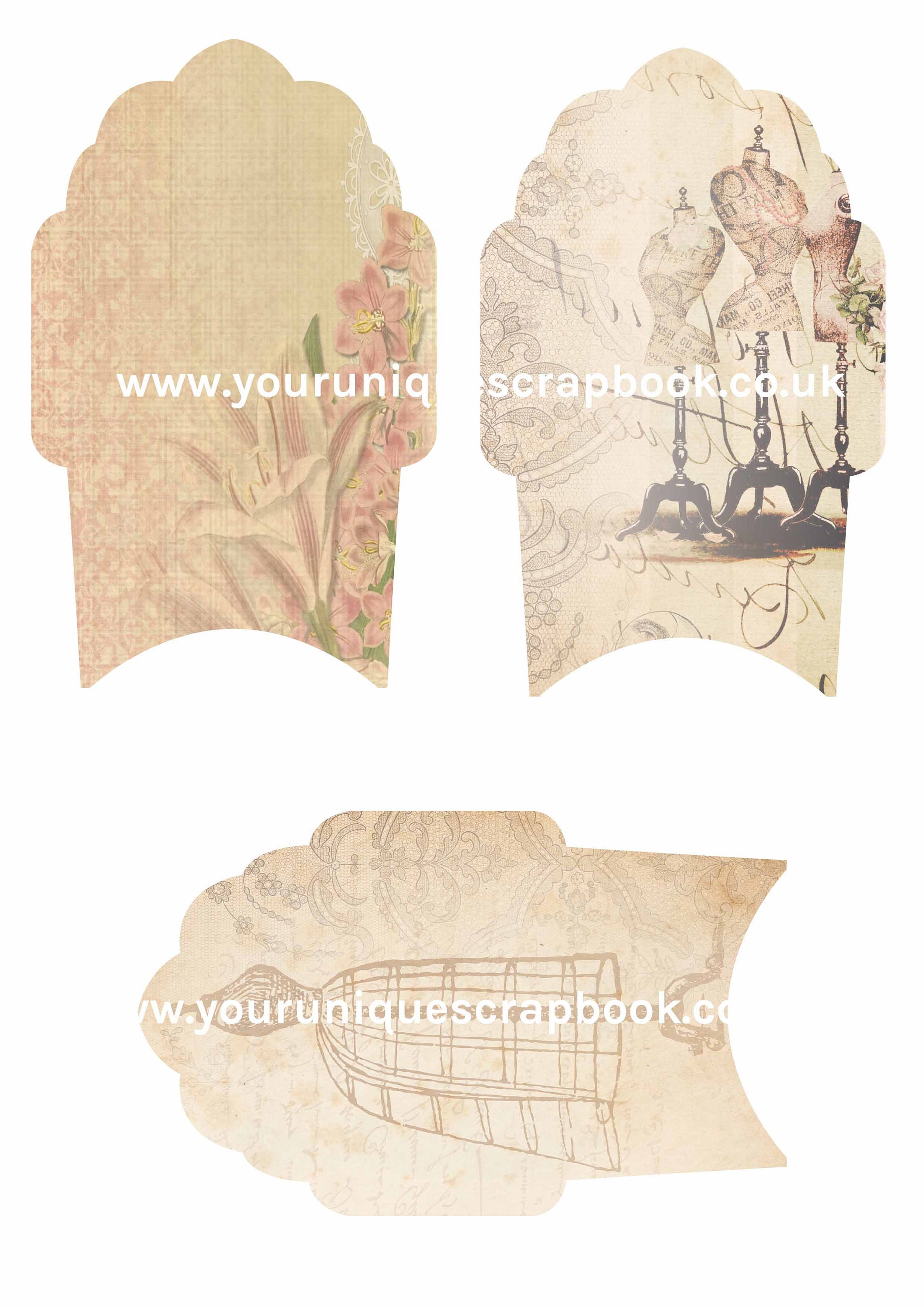 Victorian Vintage Themed Gift Tags and Envelopes - 48 Tags and 6 ...