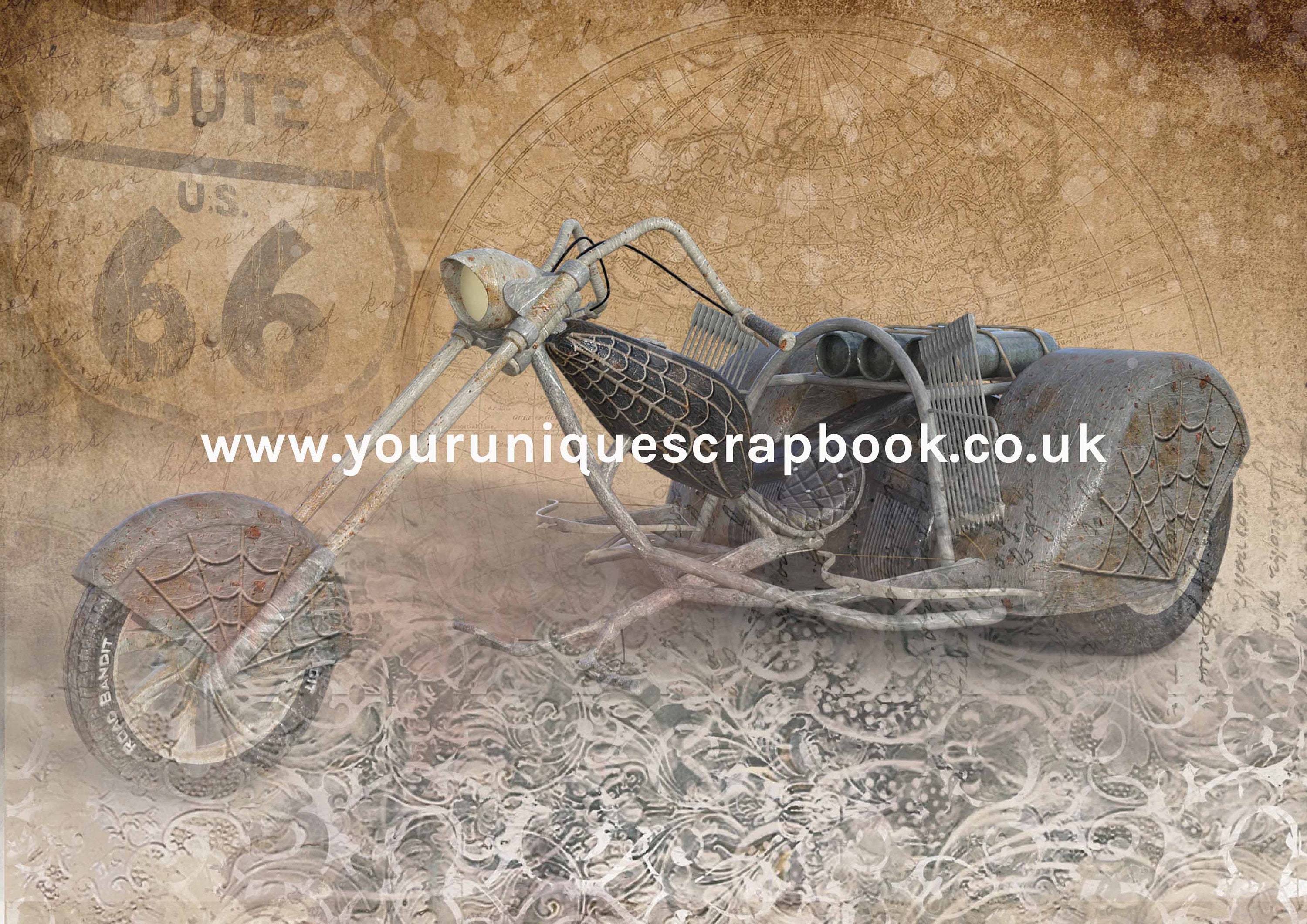 Vintage Bike Themed BUNDLE 12 Digital Papers, 48 Gift Tags and 6 ...