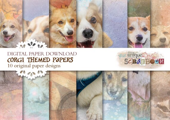 Corgi 10 Digital Download Papers Scrapbooking Journal - Etsy