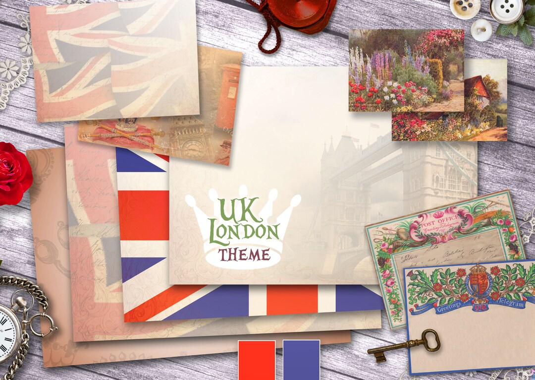 United Kingdom London Theme - Scrapbooking Journal Paper - Vintage ...