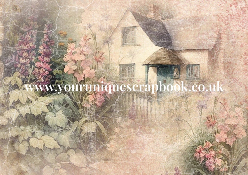 English Cottage Gardens 8 Themed Papers Digital Download Paper ...