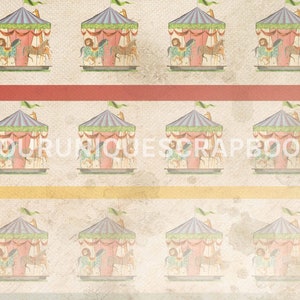Carnival Circus Theme - Scrapbooking Journal Paper - Vintage Themed ...