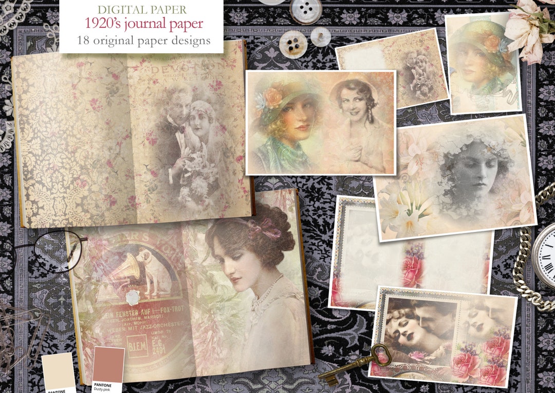 1920's - 18 Themed Digital Papers - Forties - Digital Paper ...