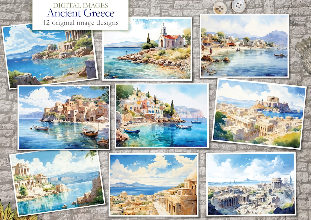Ancient Greece - 12 Digital Papers - Clip Art - Scrapbooking Journal ...