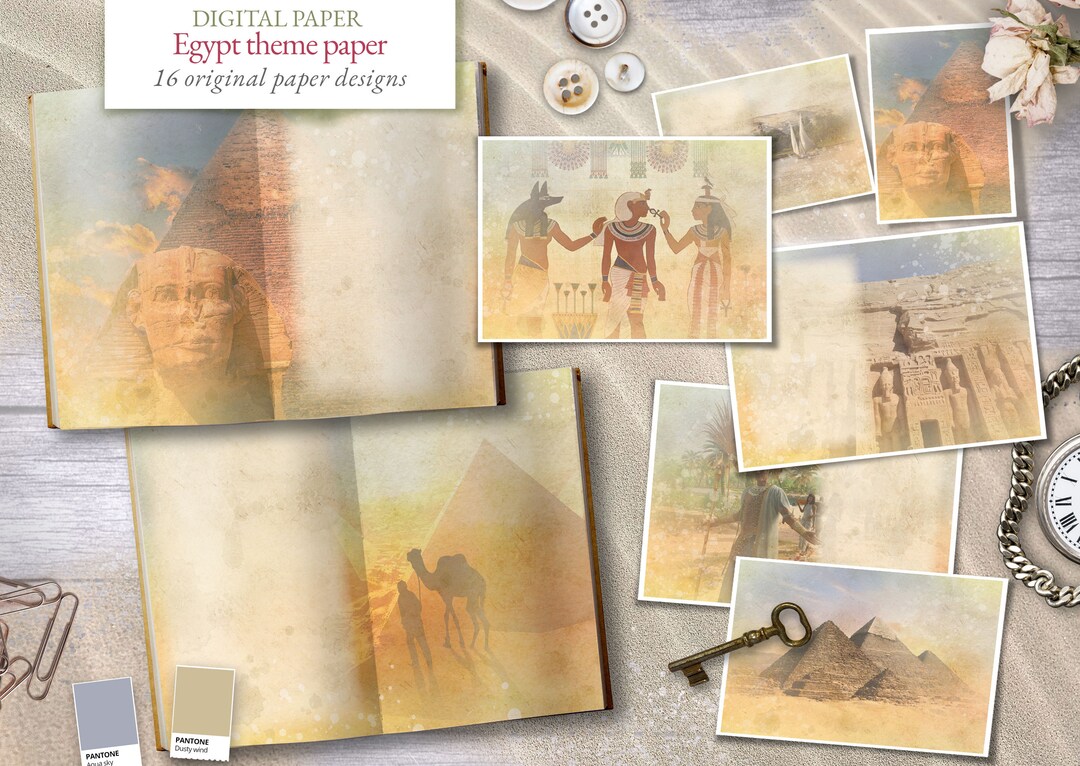 Ancient Egypt Journal - 16 Themed Digital Papers - Scrapbooking Journal ...
