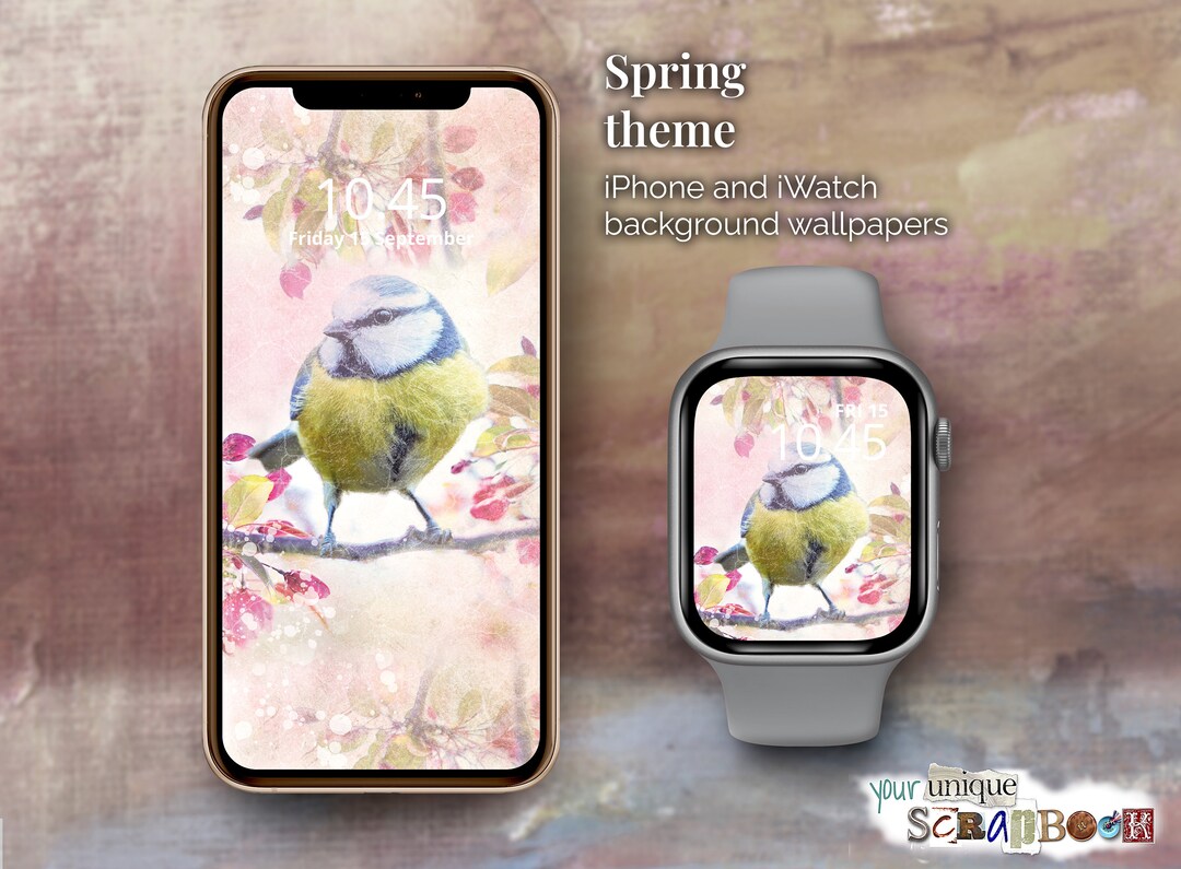 Apple Watch Face Spring Theme Wallpaper Blue Tit Iwatch - Etsy