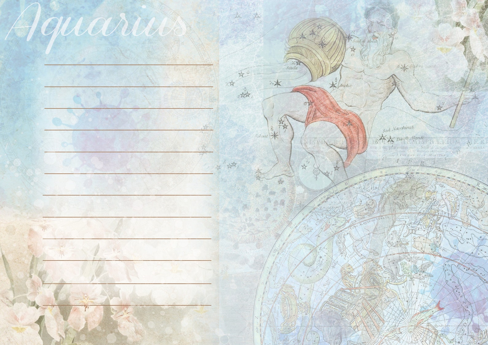 12 Zodiac Signs of the Horoscope Themed Junk Journal Paper Scrapbooking ...