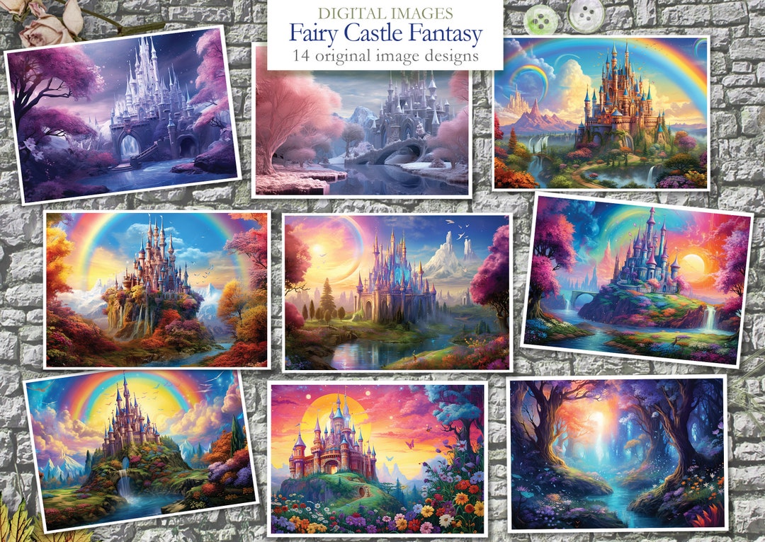 Fairy Castle Fantasy - 14 Digital Papers - Clip Art - Scrapbooking ...