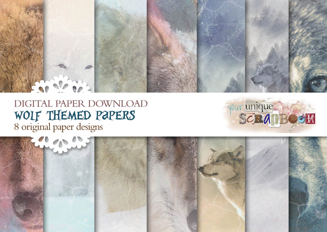 Wolves - 8 Digital Paper Downloads - Scrapbooking Digital Paper ...