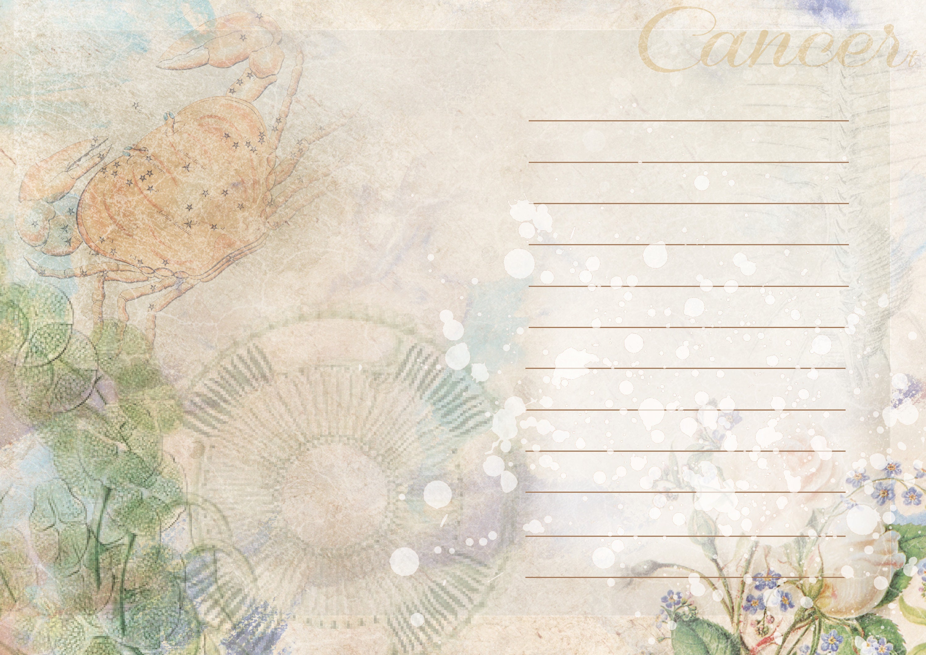 12 Zodiac Signs of the Horoscope Themed Junk Journal Paper ...
