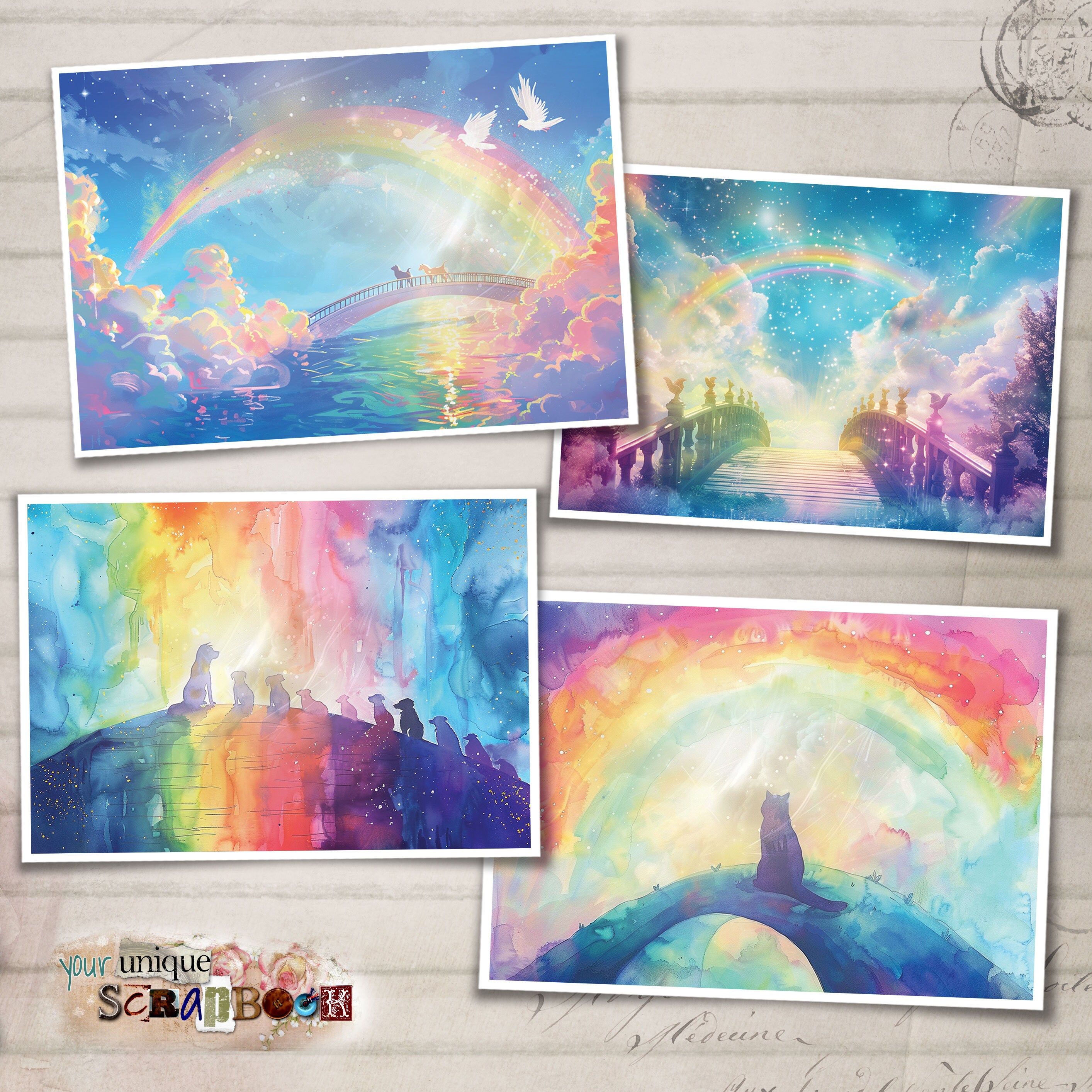 12 Over the Rainbow Bridge Digital Images - Clip Art - Scrapbooking ...