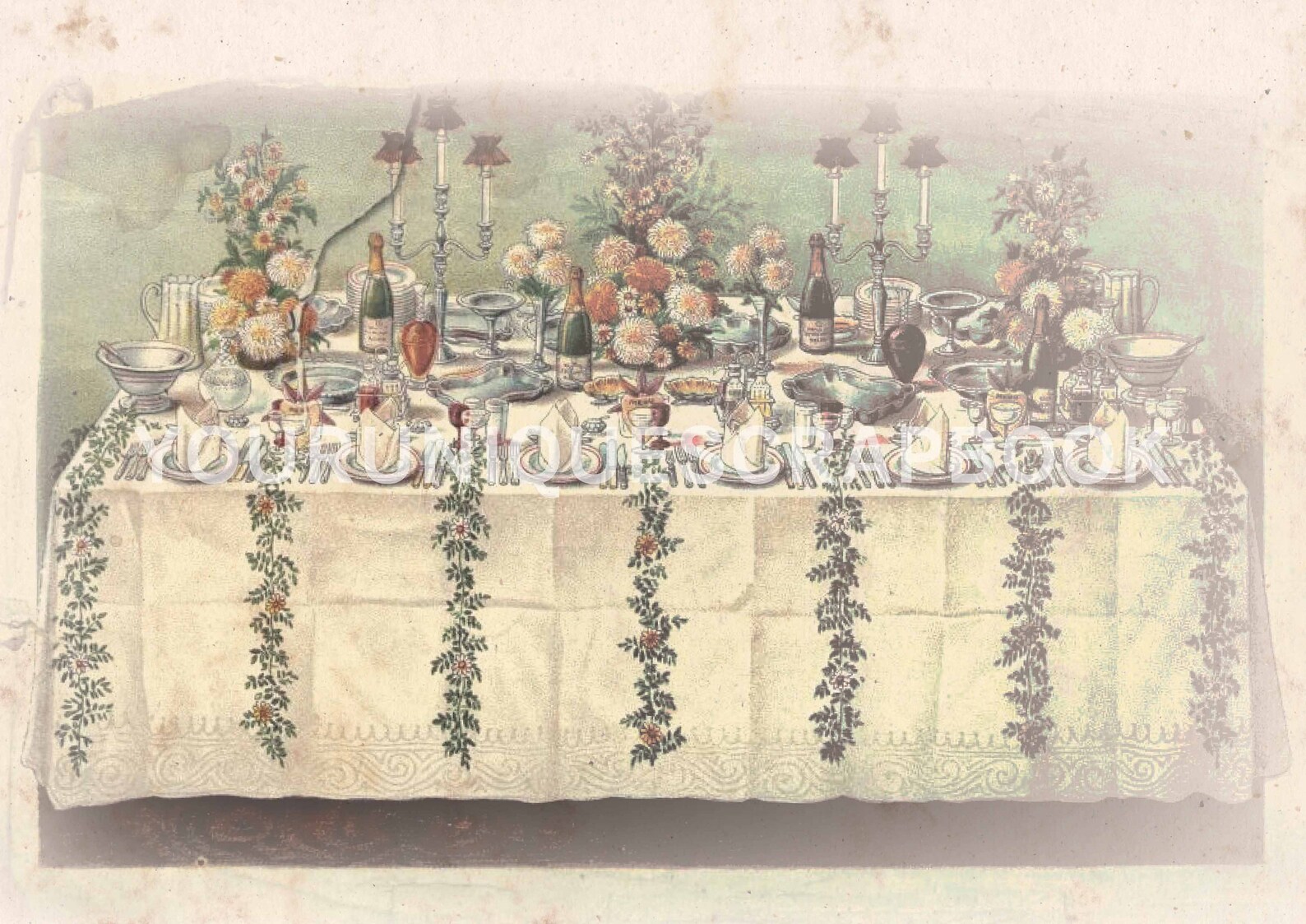 Vintage Christmas Theme - Scrapbooking Journal Paper - Vintage Themed ...