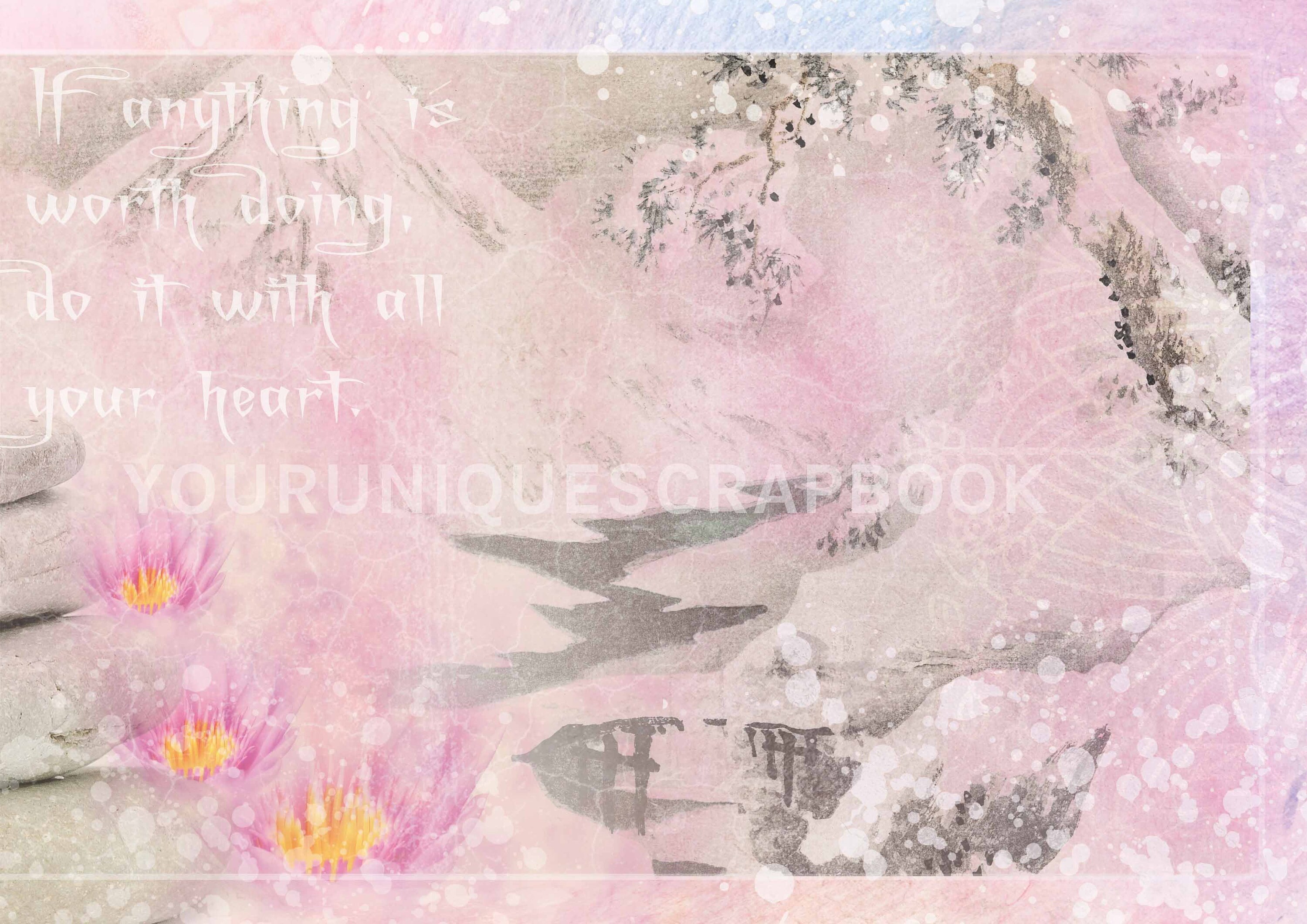 Zen Themed 8 Digital Paper Scrapbooking Journal Paper | Etsy